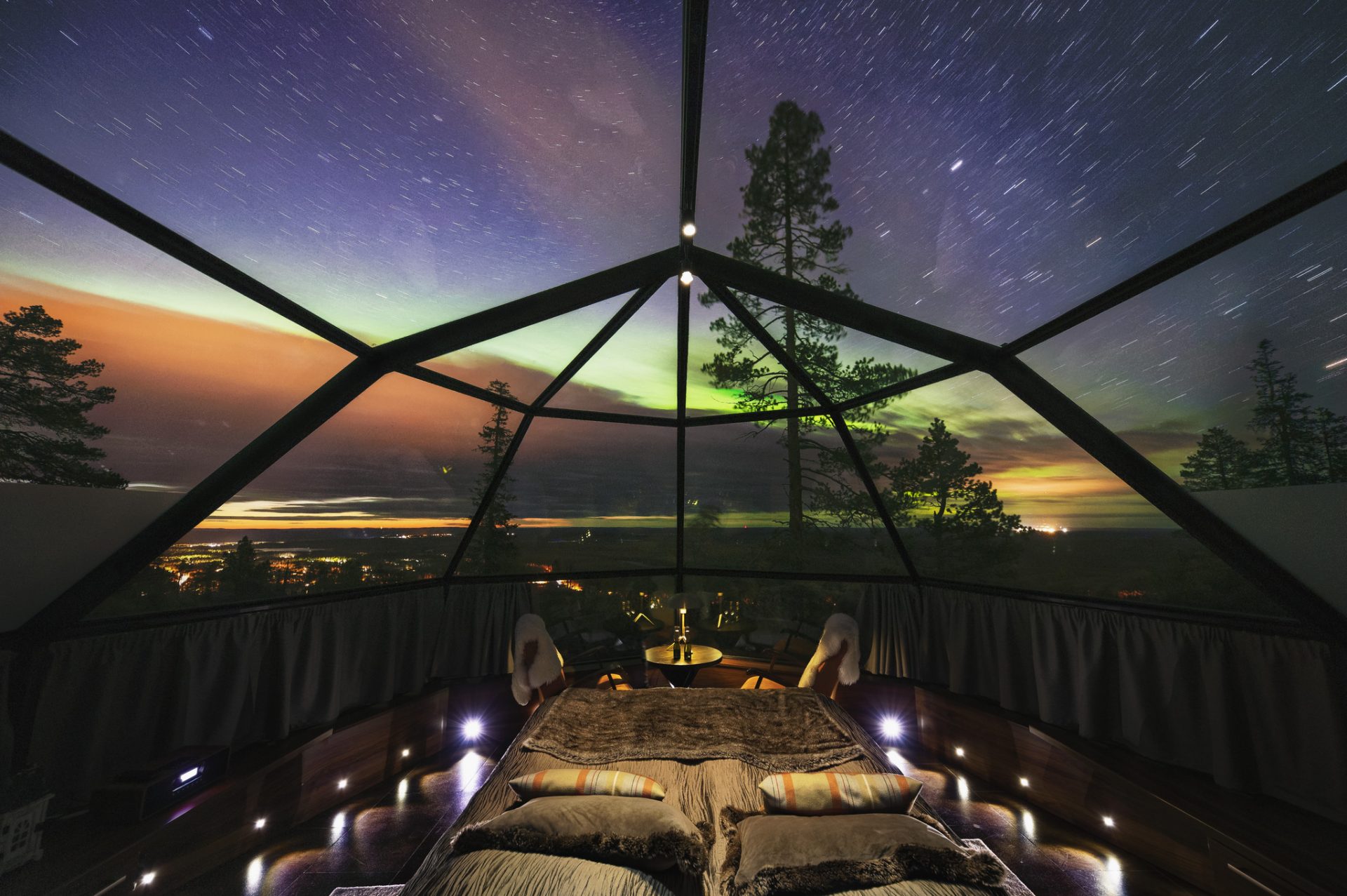 Glas Iglu Hotel - Glasiglu Polarlichter Finnland